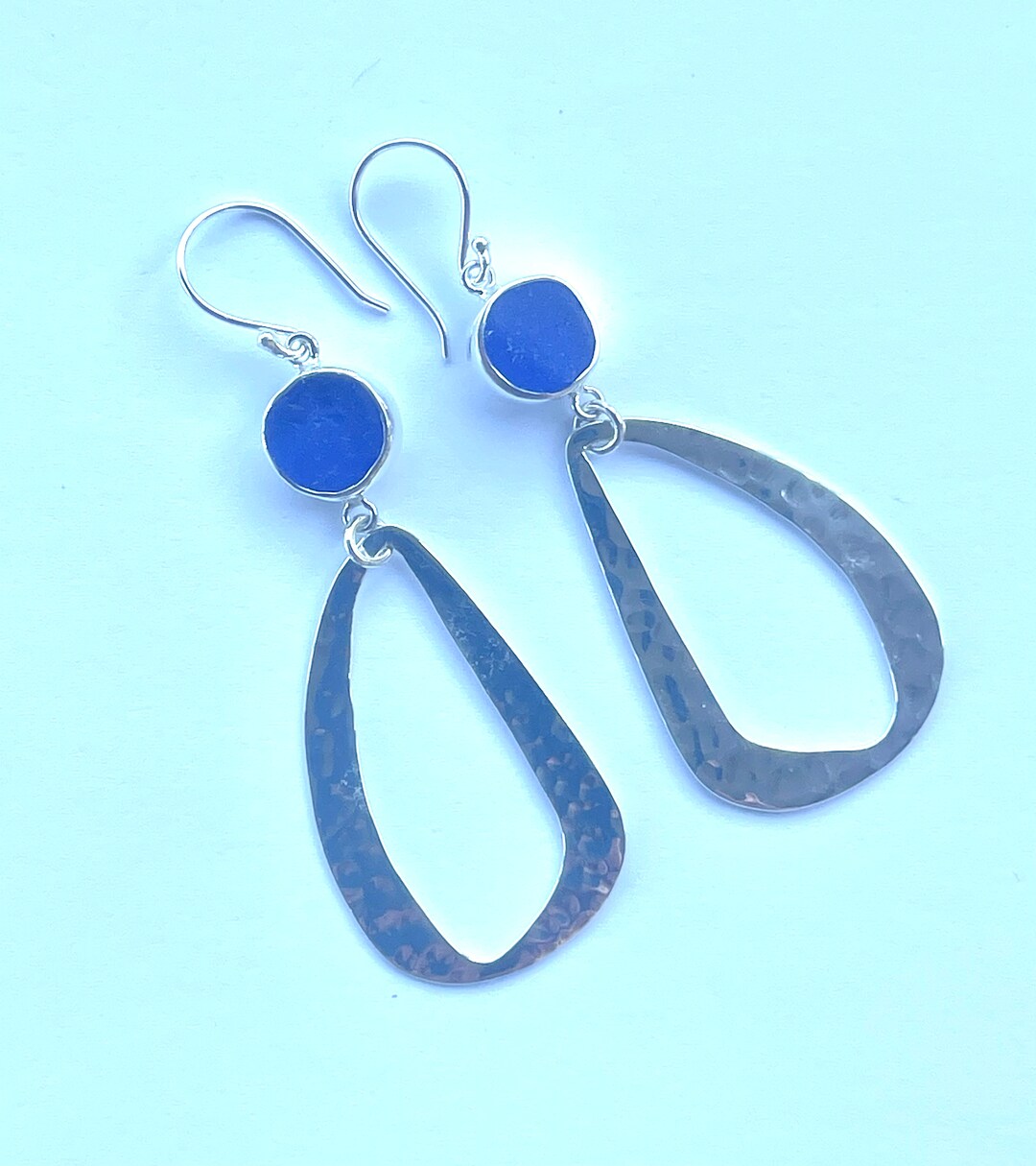 Sea Glass Funky Hoops - Etsy