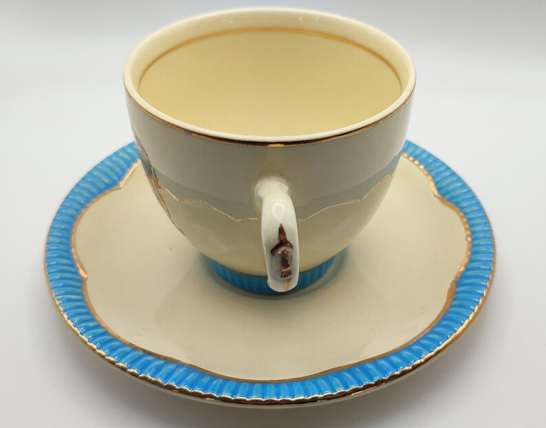 Vintage Clarice Cliff Trio Tea Set 1950s Queen Elizabeth Coronation ...