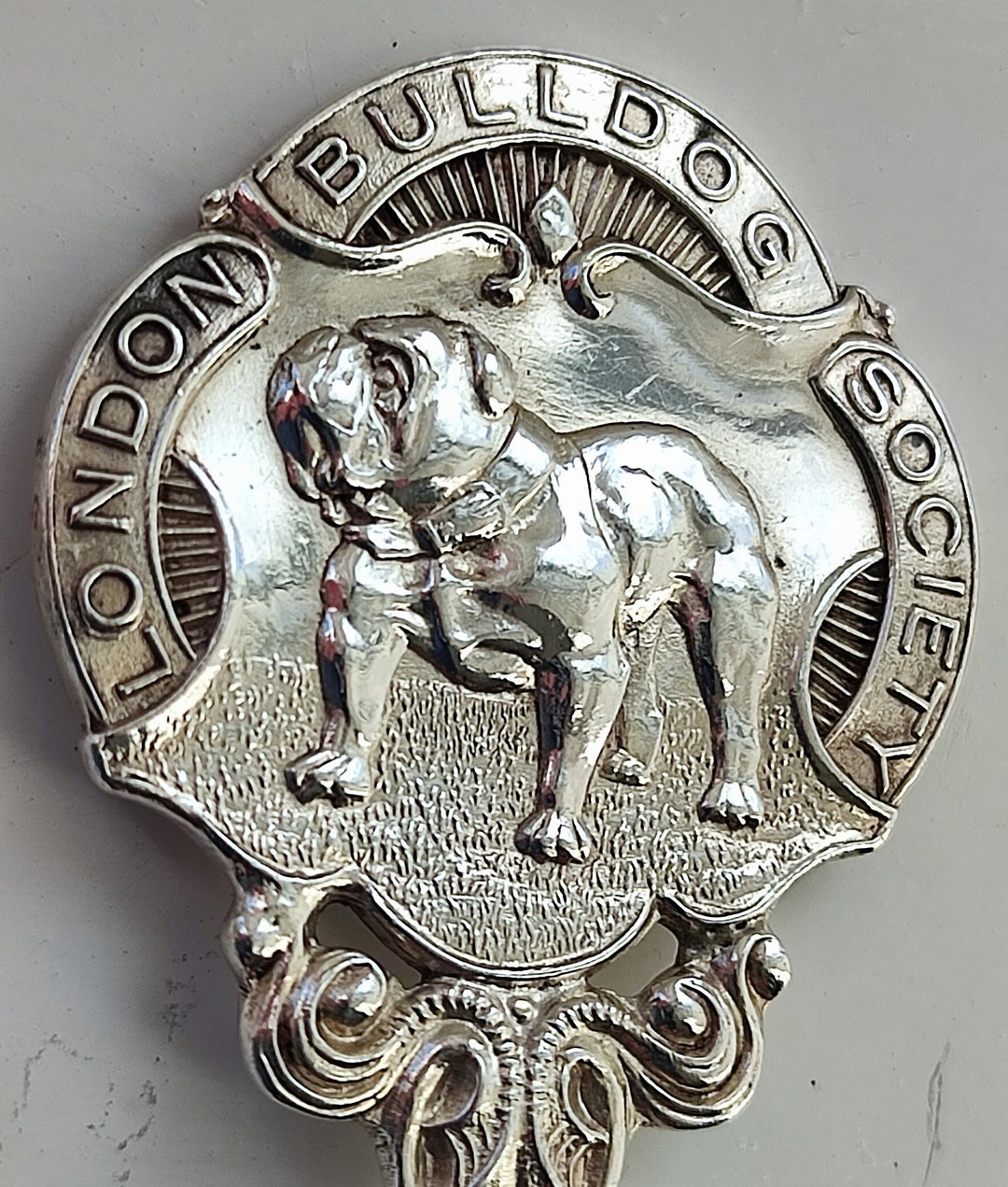 LONDON BULLDOG SOCIETY "bill" Vintage Solid Sterling Silver Pictorial ...