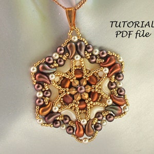 Beading Tutorial & Pattern Pendant Beadwork Tutorial Beaded | Etsy