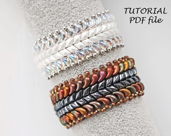 Beaded Bracelet Tutorial Diamonduo Gemduo Bead Pattern | Etsy