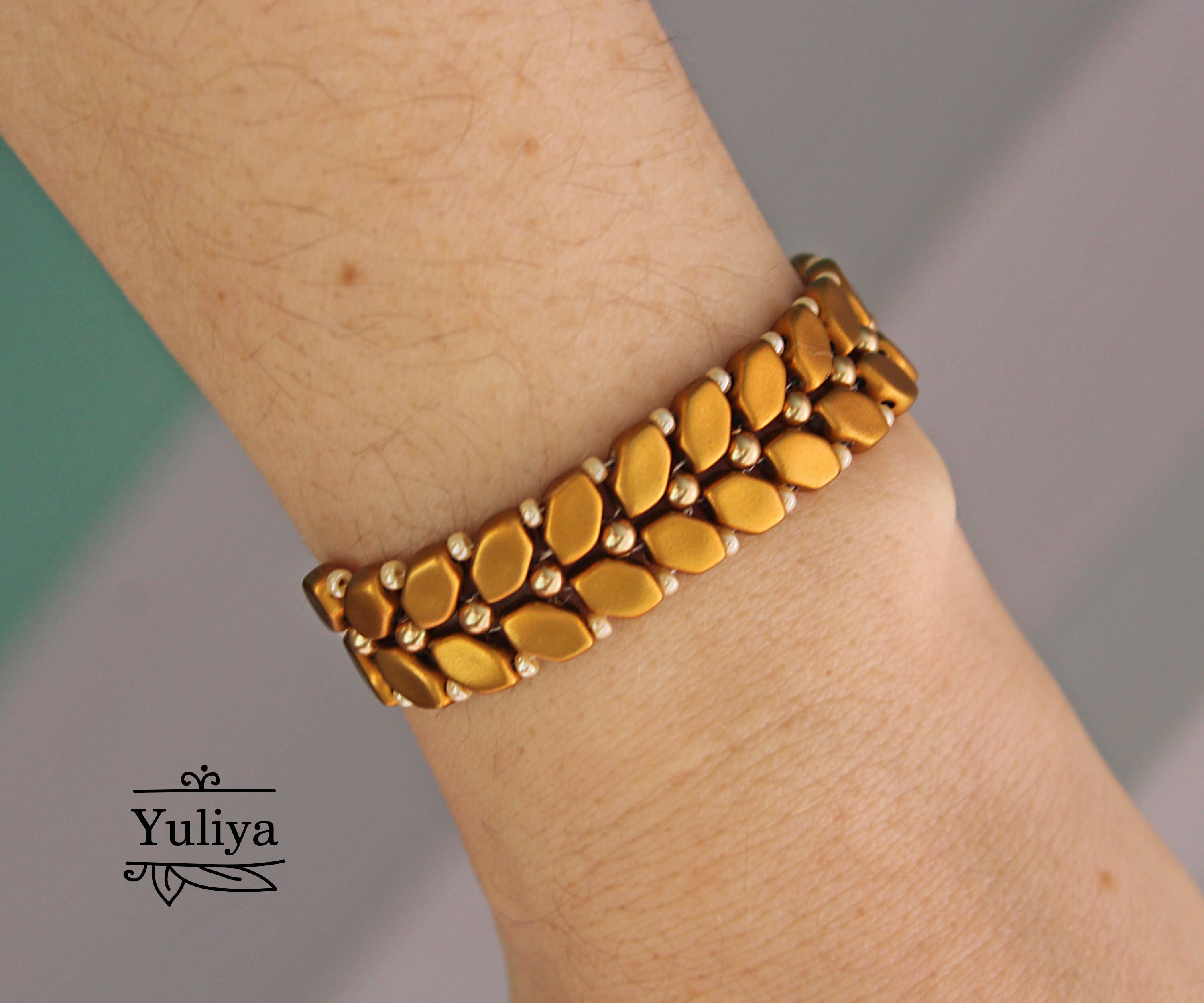 Beaded chain pattern Beaded bracelet tutorial Beading | Etsy