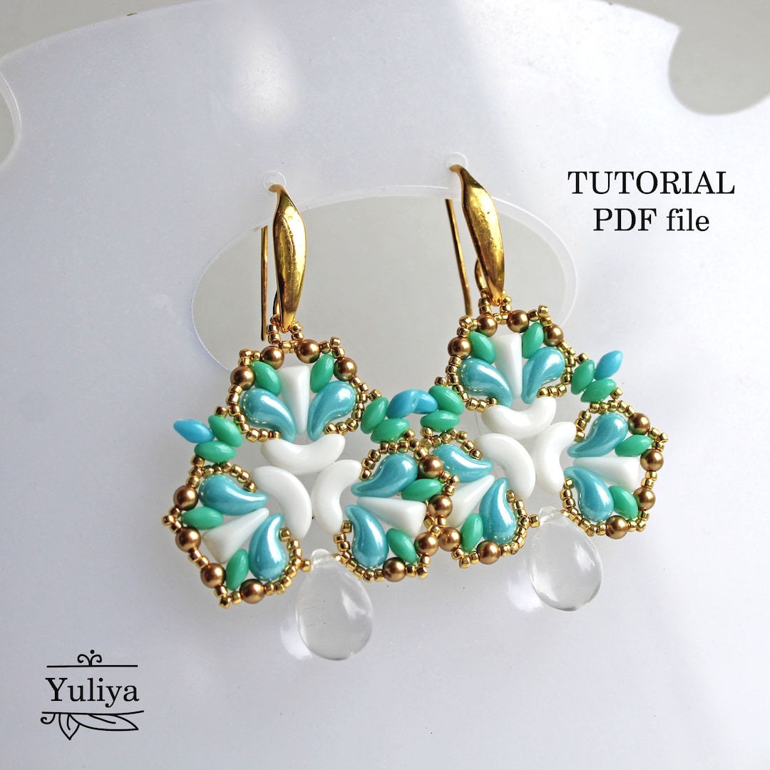 Beading Pattern Beading Tutorial Earring Pattern Earring - Etsy