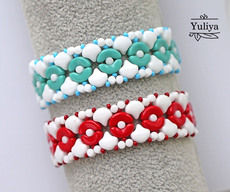 Beaded Bracelet Tutorial Pattern With Puca Beads Ginko Arcos Minos ...