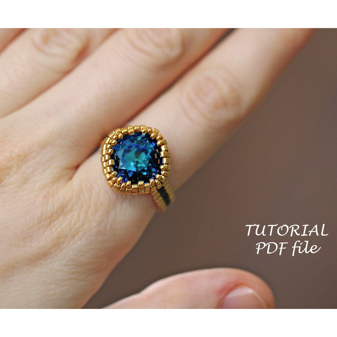 Beaded Ring Tutorial Rivoli Pattern Fancy Stone Swarovski Design Seed ...