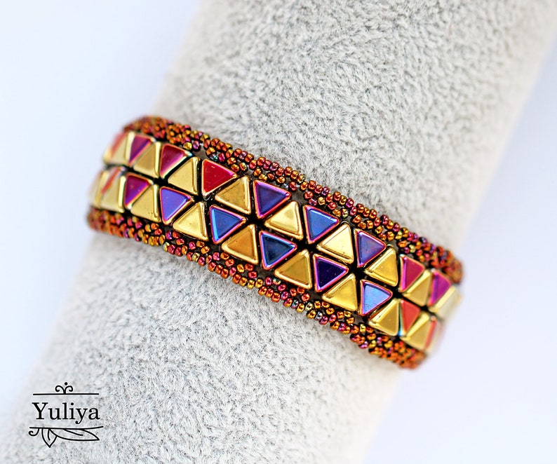 Tutorial Beaded Bracelet Kheops Par Puca Bead Pattern | Etsy