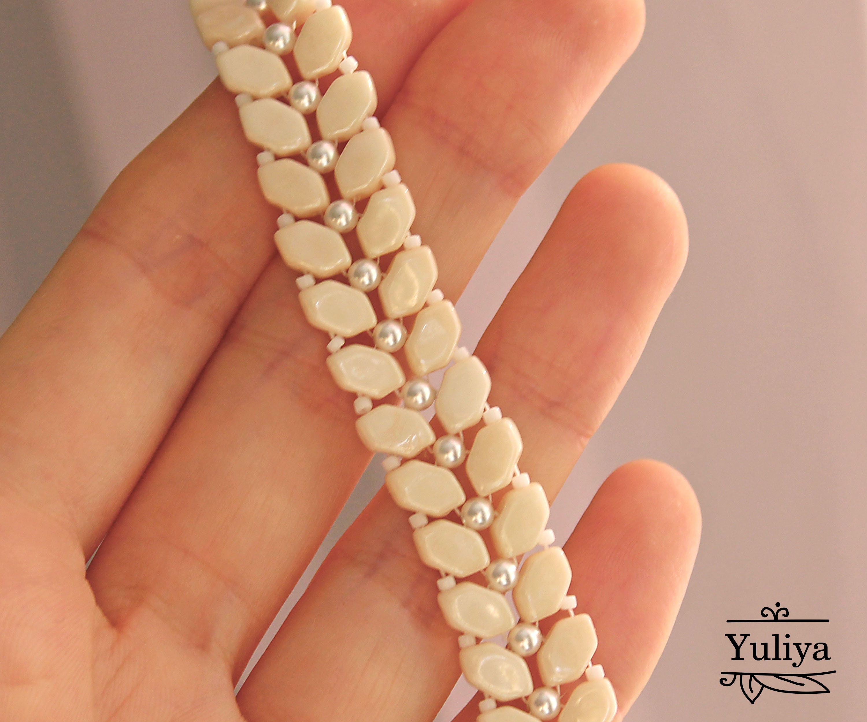 Beaded Chain Pattern Beaded Bracelet Tutorial Beading - Etsy