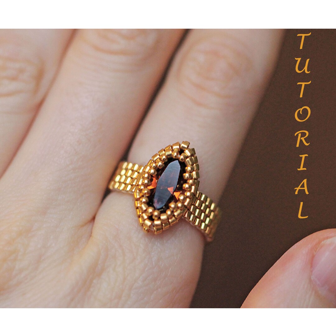 Beaded Ring Tutorial, Rivoli Ring Tutorial, Bead Ring Tutorial, Ring ...