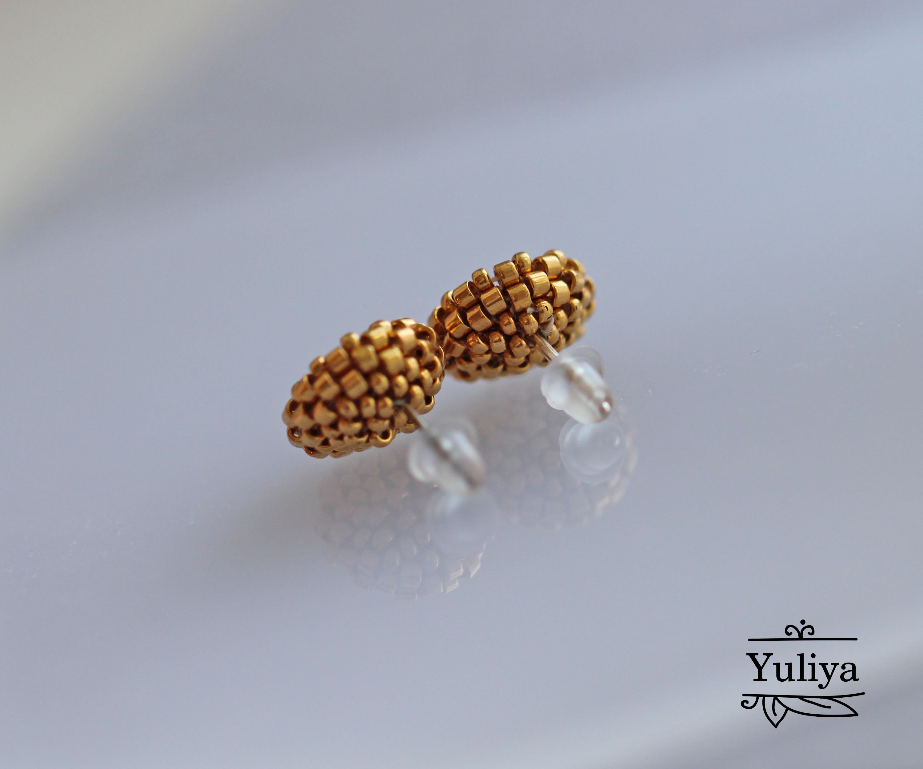 Stud Earrings Pattern Beading Tutorial Stud Earrings | Etsy