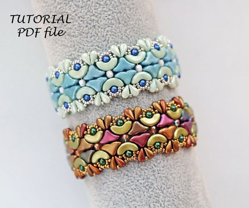 Beaded Bracelet Pattern Beadwork Tutorial Duo Bead Helios - Etsy
