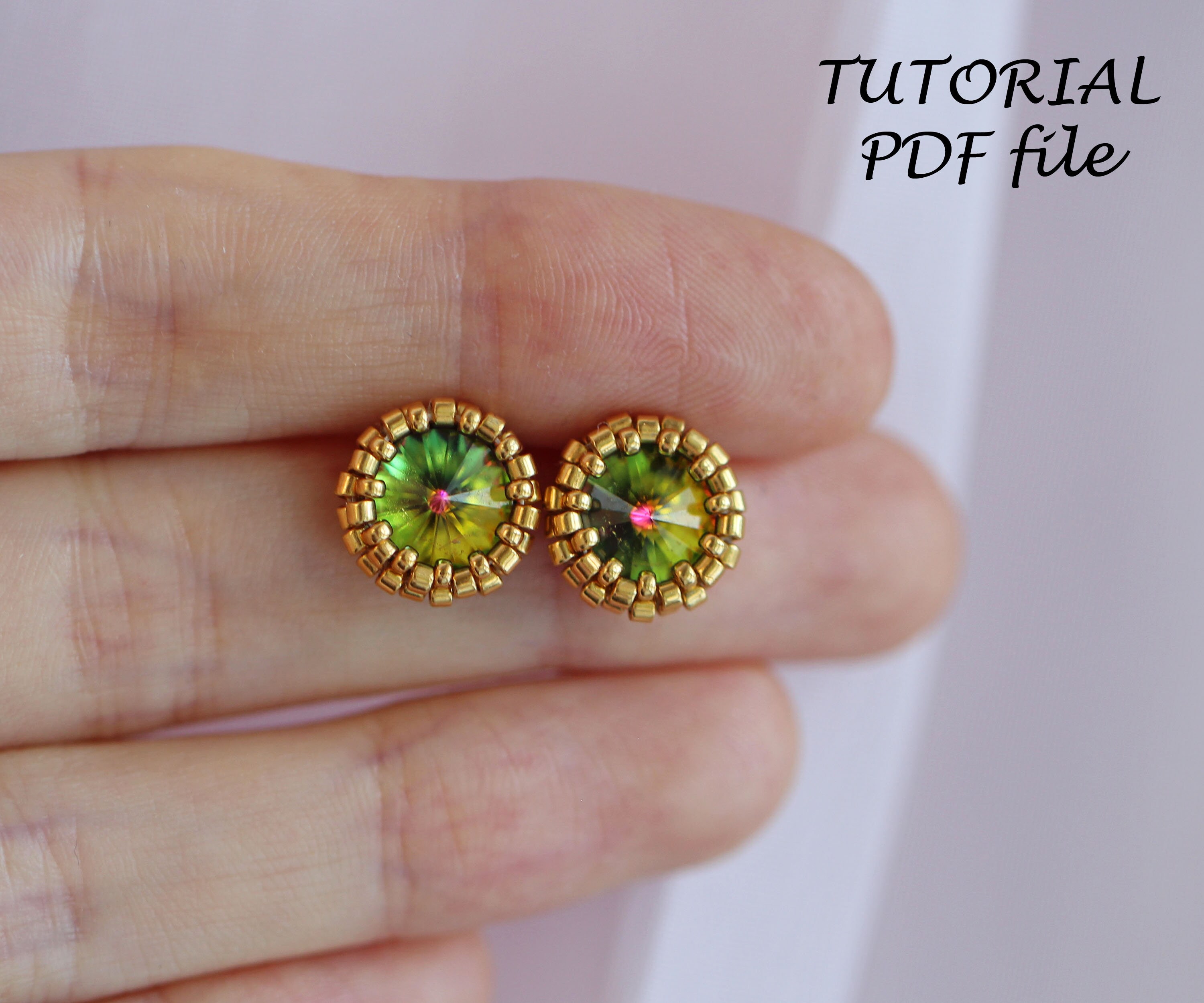 Stud Earrings Pattern Beading Tutorial Stud Earrings | Etsy