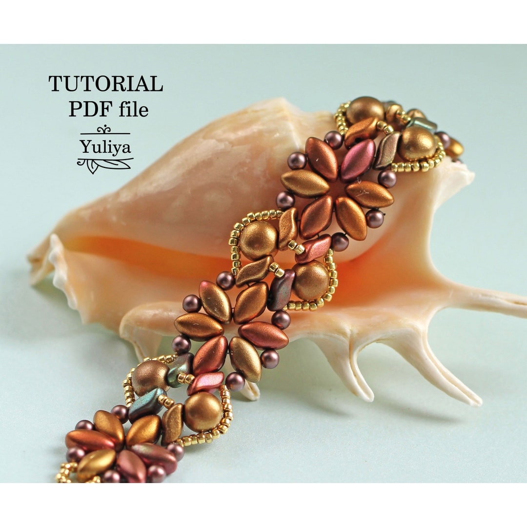 Beading Tutorial, Bracelet Pattern, Two Hole Bead Pattern, Beaded ...