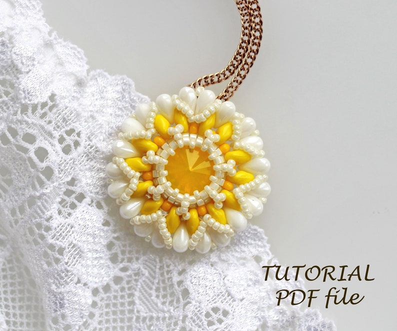 Beading Tutorial Pendant Flower Pendant Pattern Beading | Etsy