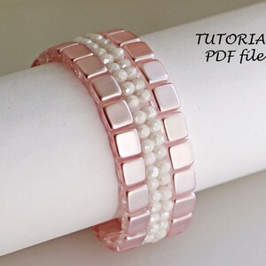 Beaded Pattern Bracelet; Tila, Tile Bead Tutorial; Bead Bracelet ...
