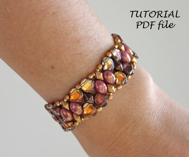 Beading Tutorial Bracelet Ginko Bead Pattern Samos Puca | Etsy