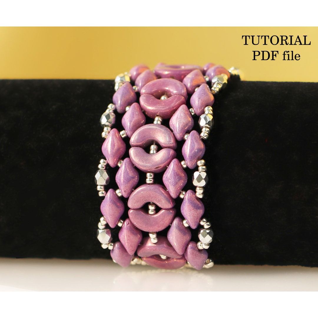 Bracelet Tutorial Beading Pattern Gemduo Puca Beads Step-by-step ...