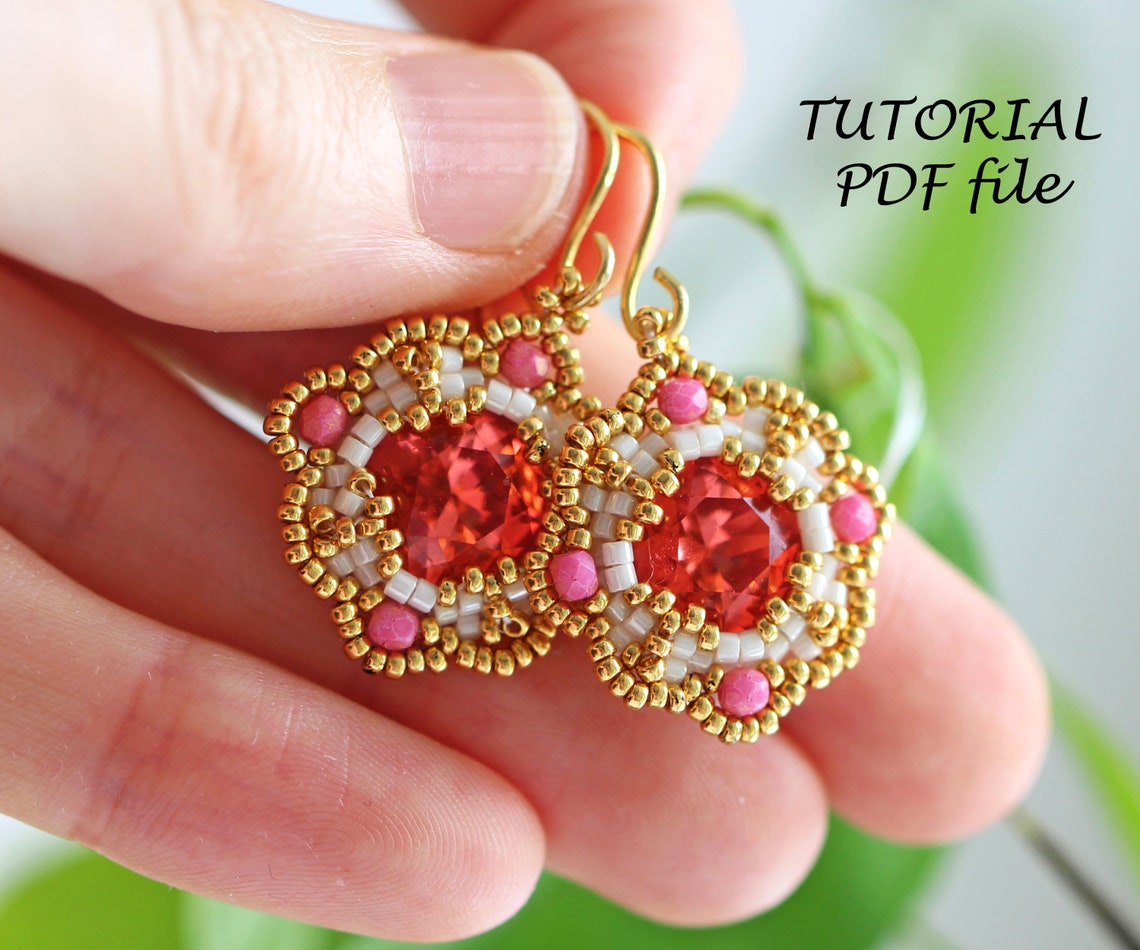 Beading Tutorial and Pattern Beaded Earrings Tutorial 470 - Etsy