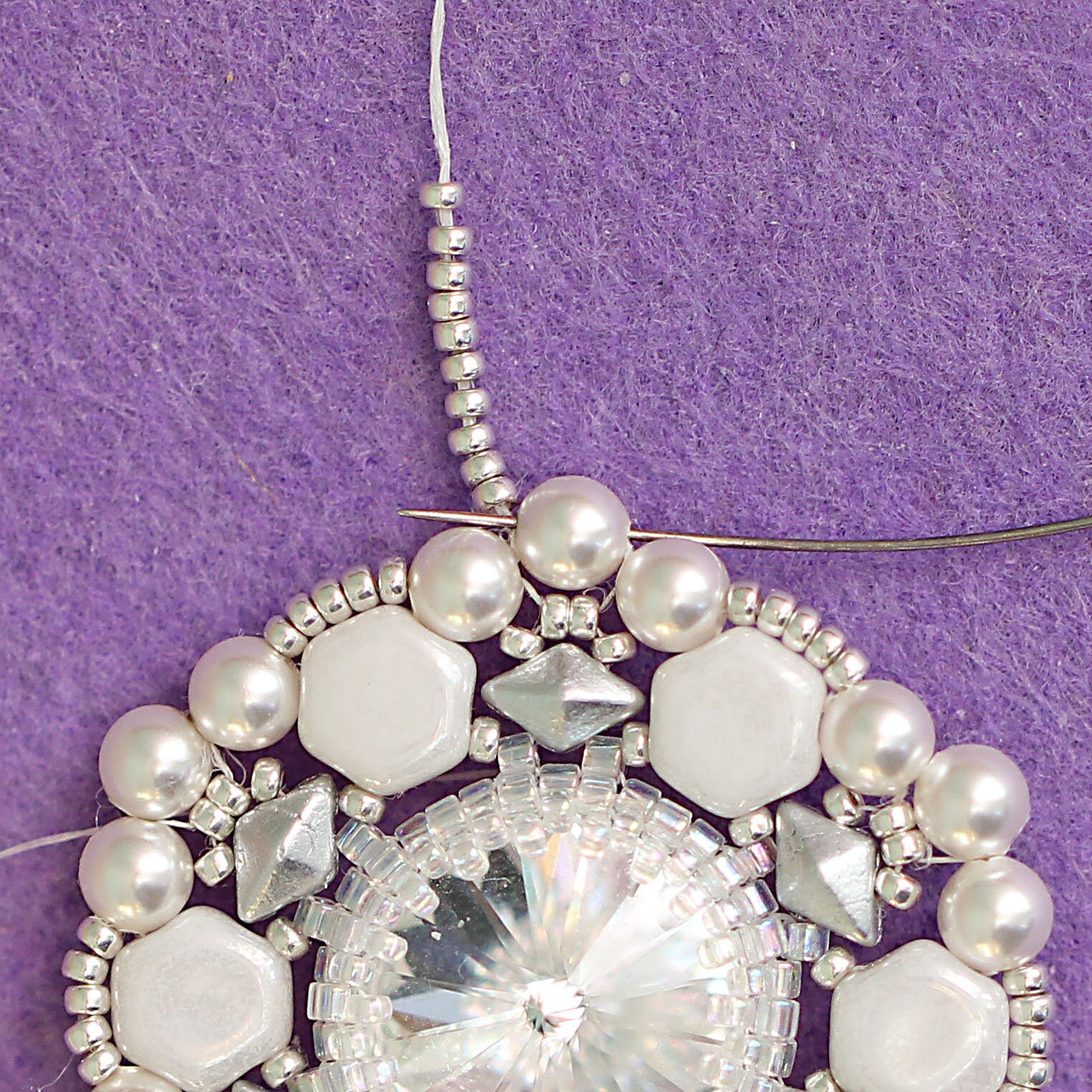 Pendant tutorial Beading tutorial Beaded Rivoli pendant | Etsy