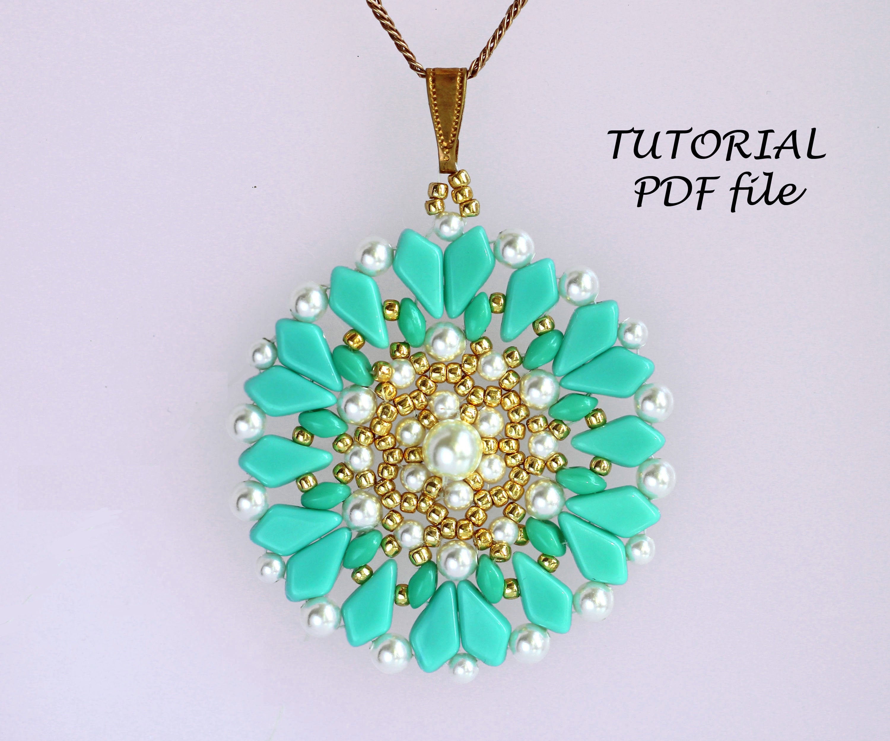 Pendant Tutorial Bead Pendant Tutorial Beadweaving Tutorial | Etsy