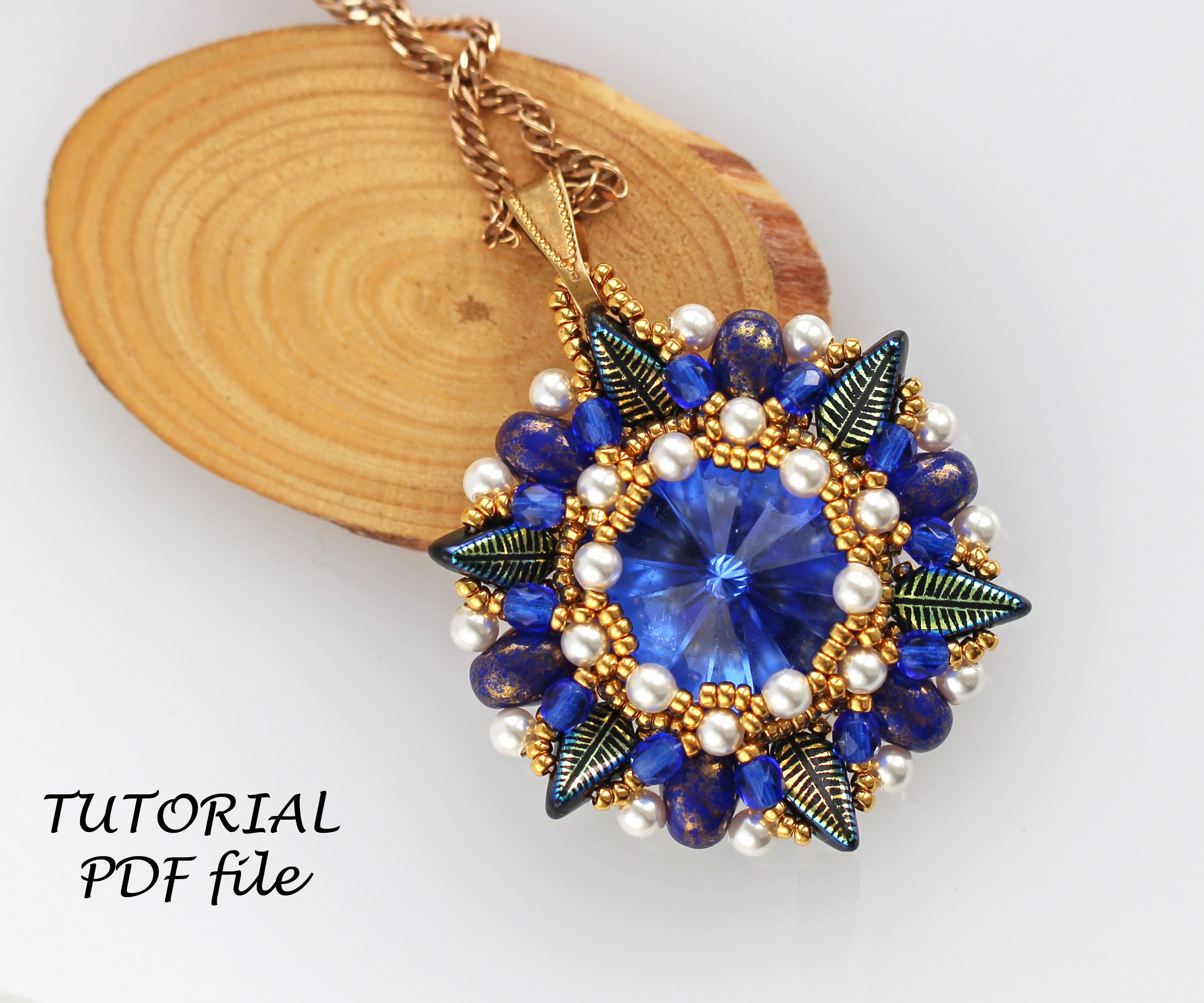Beaded Pendant Pattern Swarovski Tutorial Beadwork Pattern - Etsy