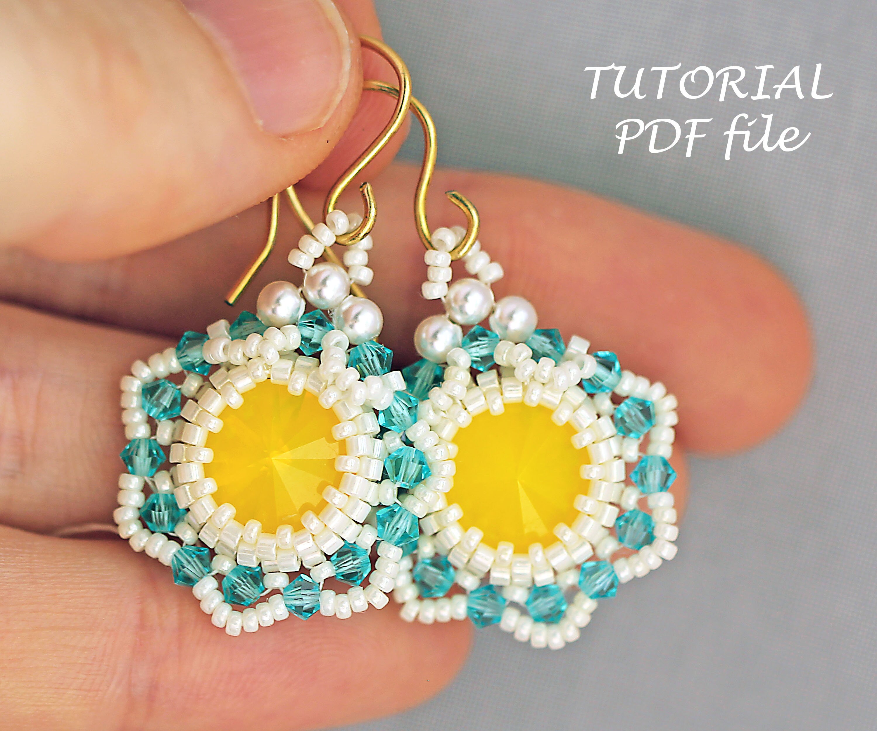 Rivoli Earrings Tutorial Earrings Pattern Bicone Tutorial - Etsy