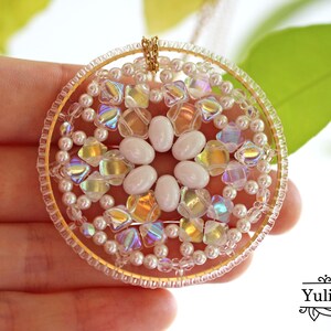 Pendant Tutorial, Beading Tutorial, Bead Mandala Pattern, Beaded Jewelry Tutorial ~ Ginko, Silky ...