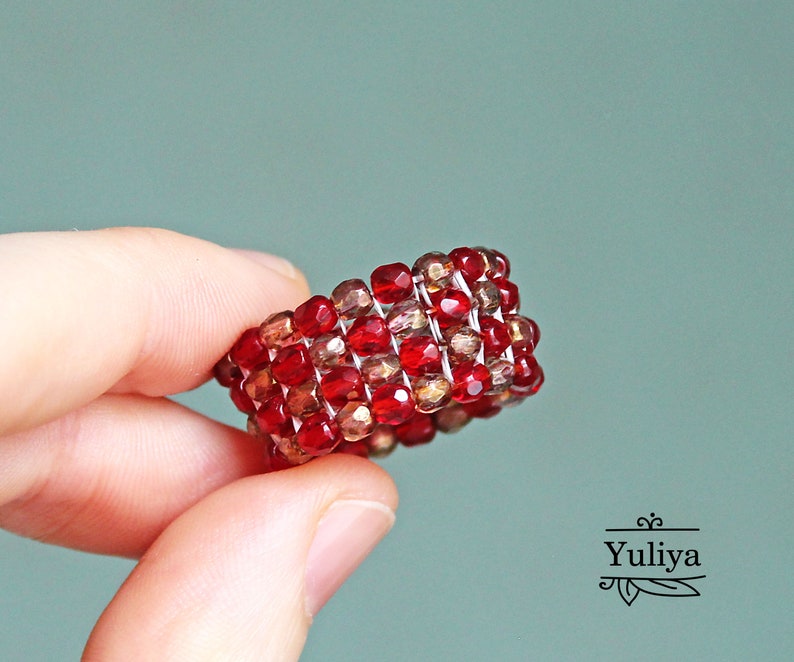 Bead Ring Tutorial Beading Tutorial Ring Herringbone Stitch - Etsy