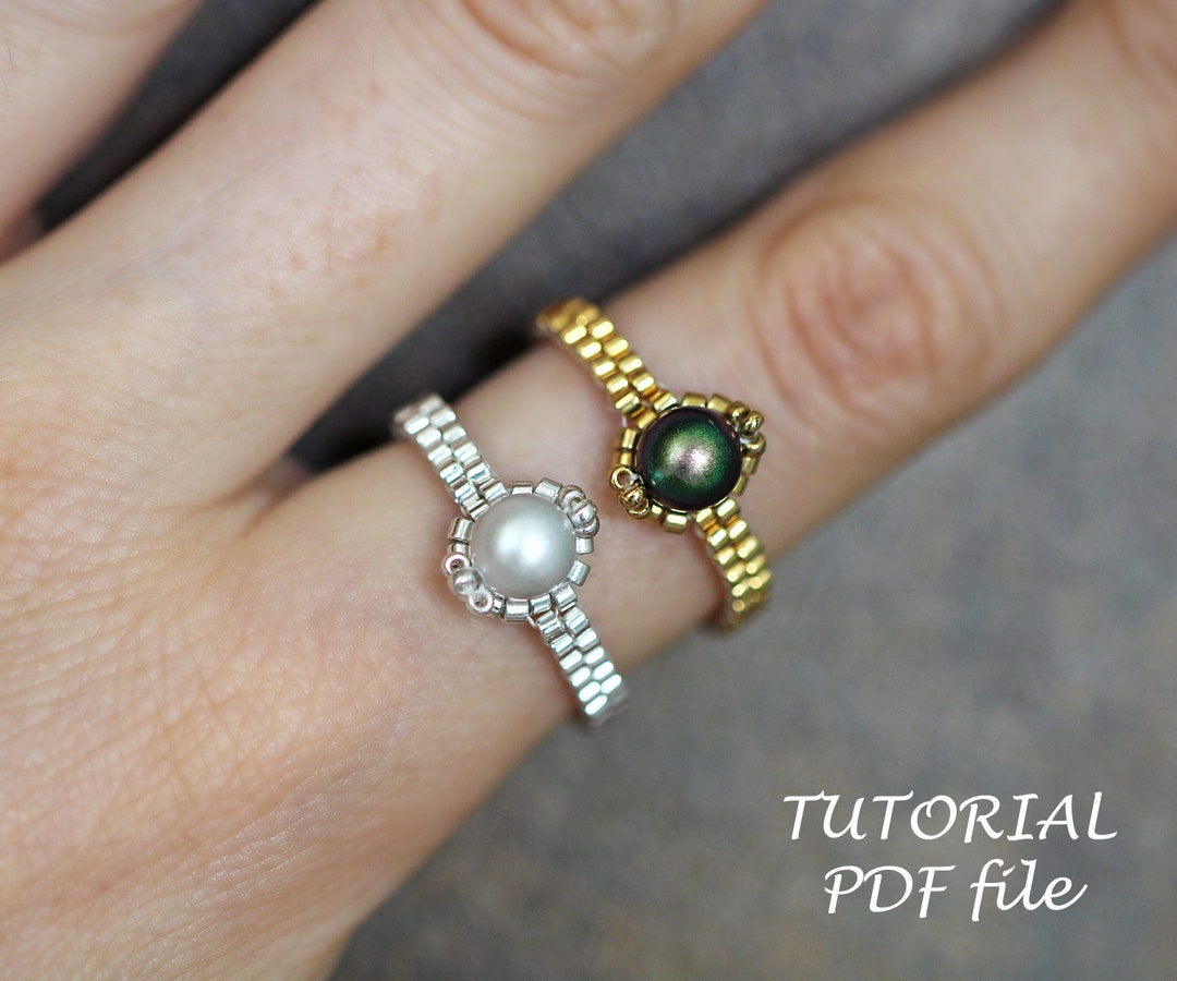 Beading Tutorial Ring Ring Pattern Beaded Ring Tutorial - Etsy