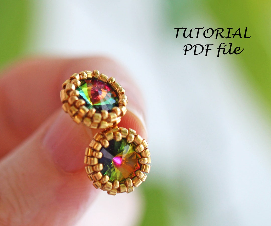 Stud Earrings Pattern Beading Tutorial Stud Earrings - Etsy