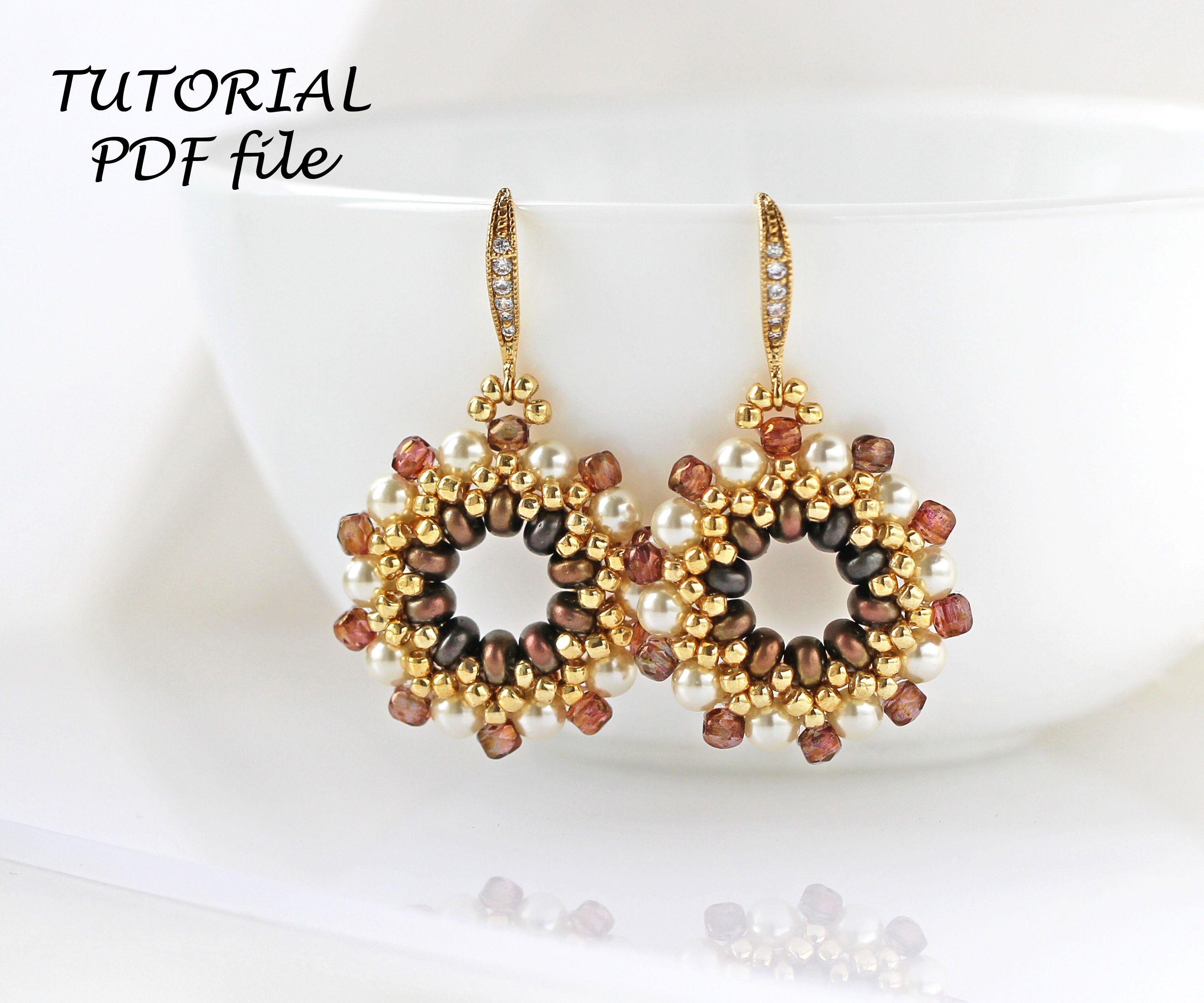 Hoop Earrings Tutorial Bead Earrings Pattern Seed Bead - Etsy UK