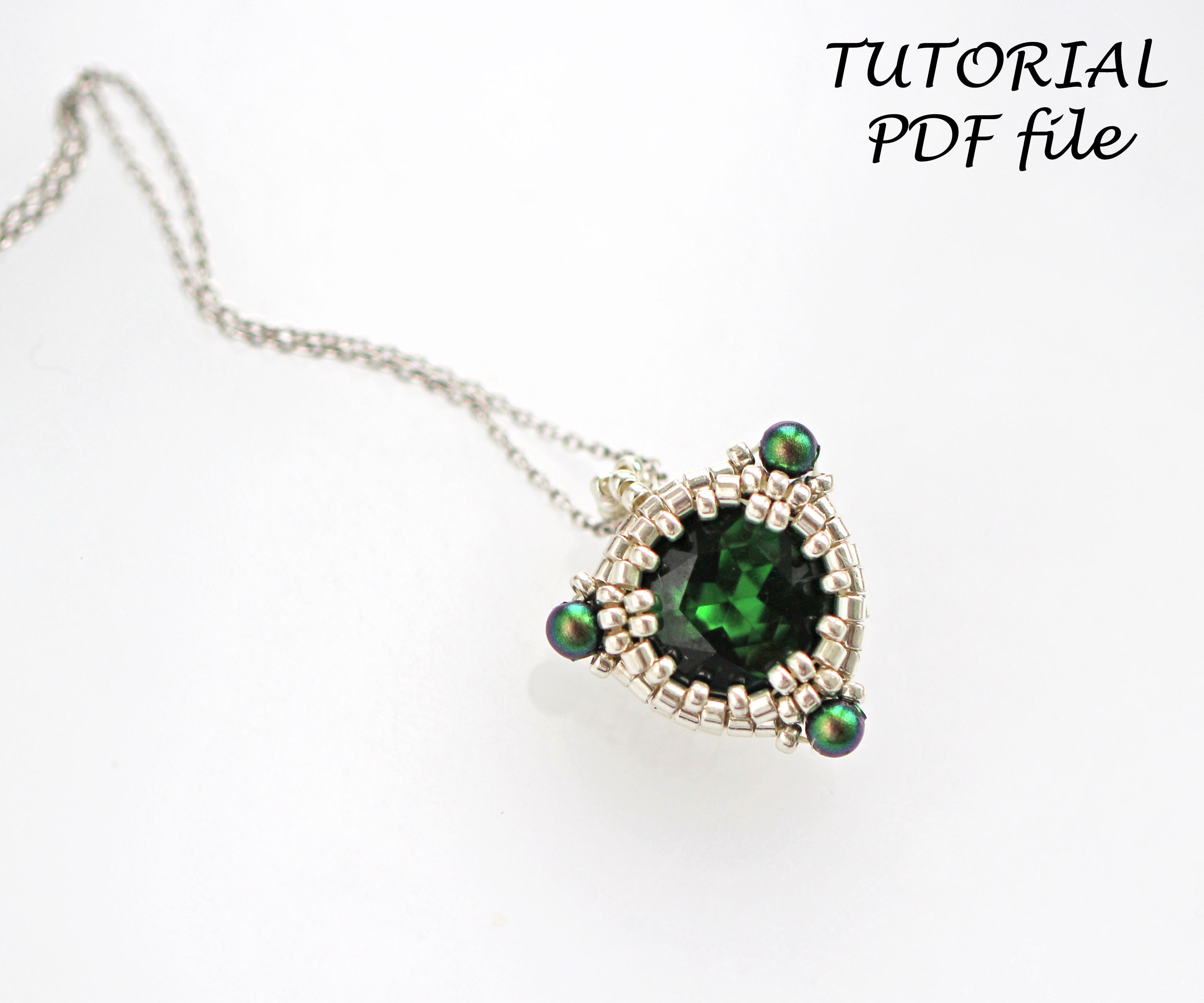 Beading Pattern Pendant Rivoli Bead Tutorial Swarovski - Etsy