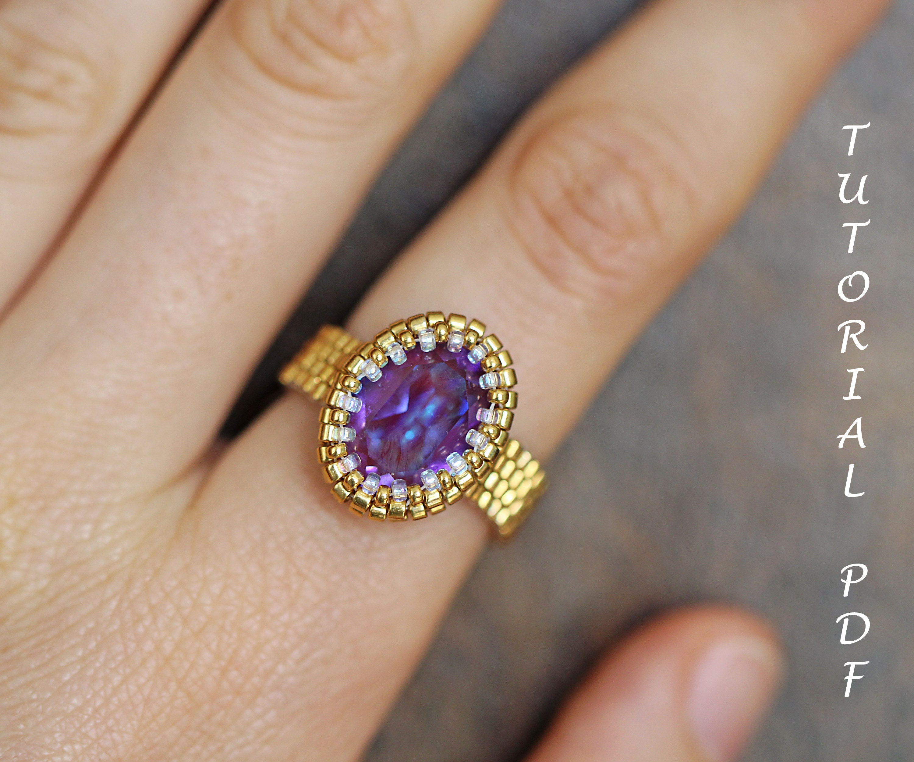 Bead Ring Pattern Peyote Ring Tutorial Beaded Ring Tutorial - Etsy