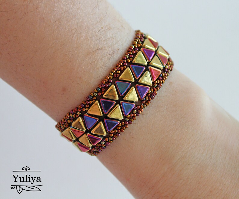 Tutorial Beaded Bracelet Kheops Par Puca Bead Pattern | Etsy