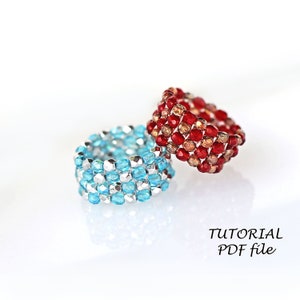 Bead Ring Tutorial, Beading Tutorial Ring, Herringbone Stitch Tutorial ...