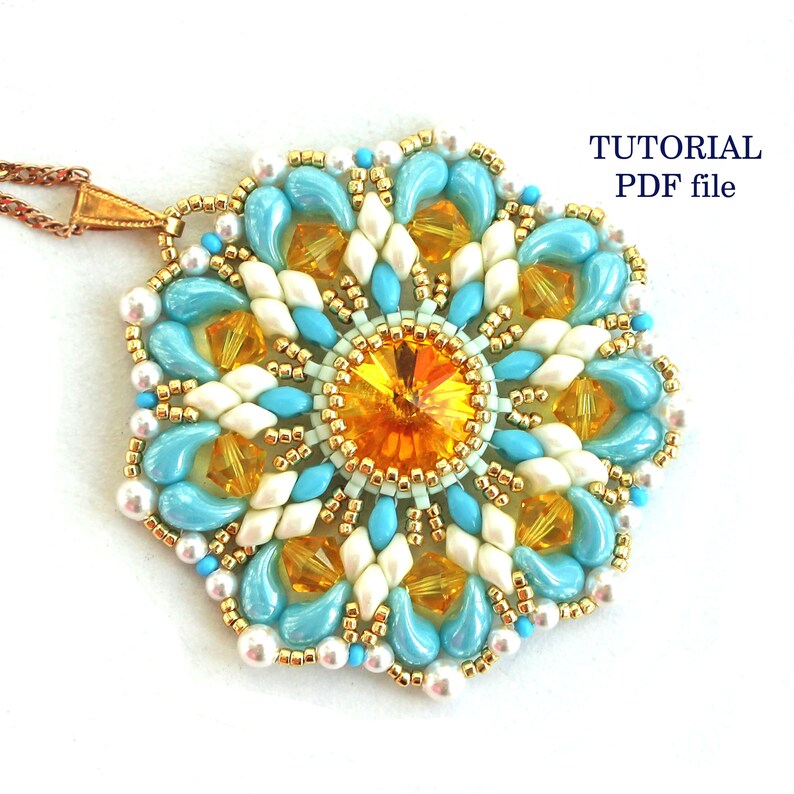 Beaded Pendant Pattern Bead Swarovski Pattern Swarovski - Etsy