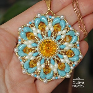 Beaded Pendant Pattern, Bead Swarovski Pattern, Swarovski Tutorial ...