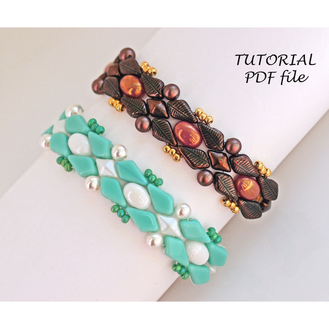 Bead Weaving Pattern, Beading Tutorial & Pattern Bracelet, Beadwork ...
