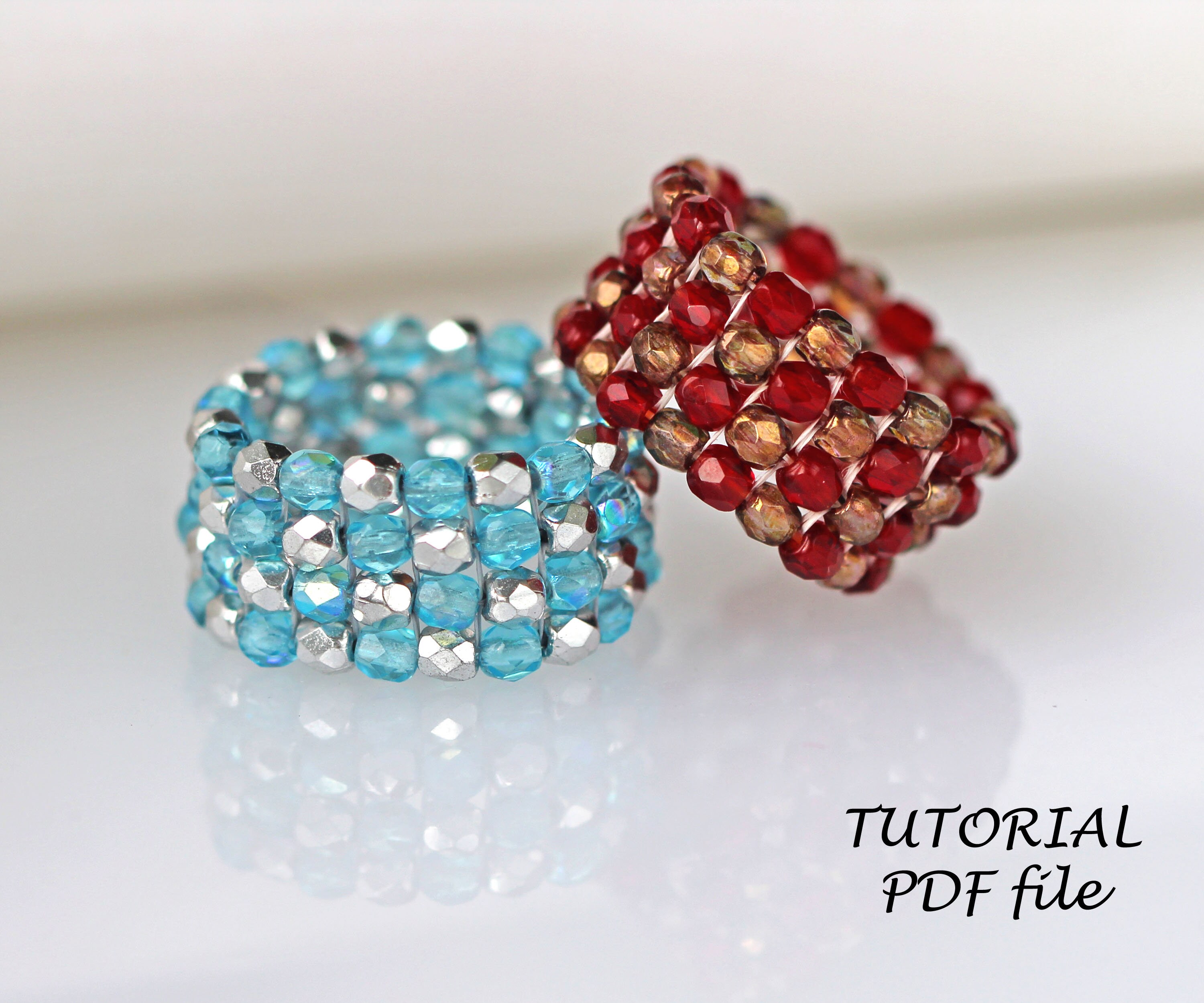 Bead Ring Tutorial, Beading Tutorial Ring, Herringbone Stitch Tutorial ...