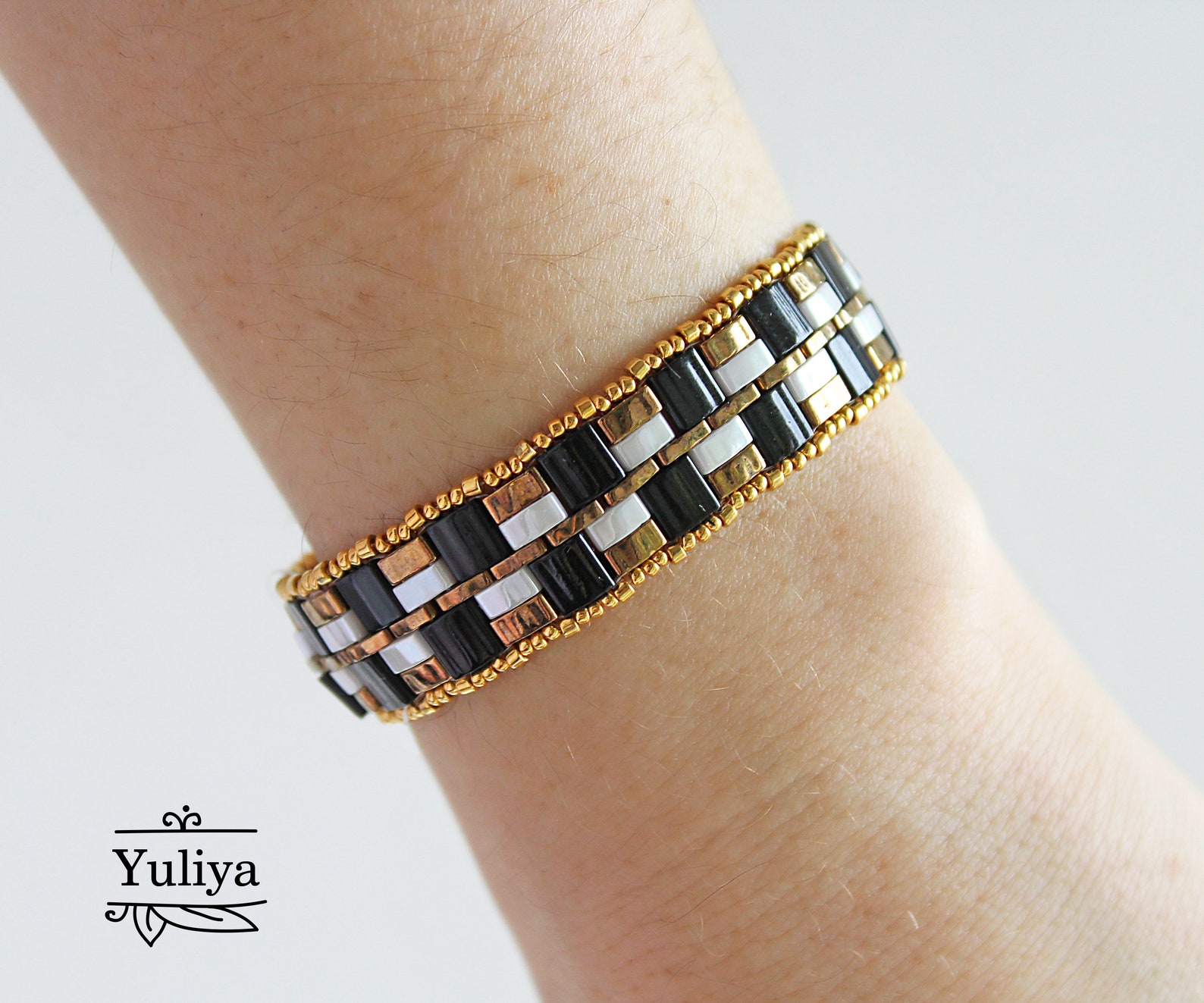 Beading Tutorial Bracelet, Tila Bead Pattern, Beaded Tutorial ~tila ...