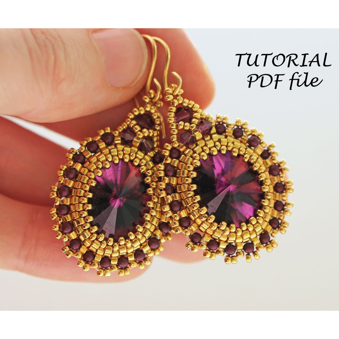 Beading Tutorial Earrings Pattern Rivoli Design Oval Swarovski 4122 ...