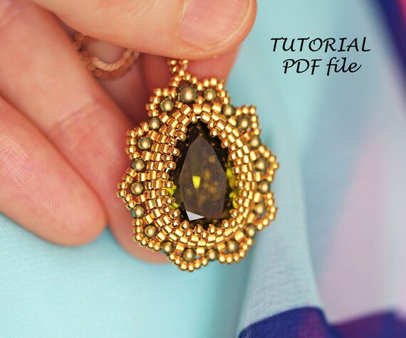 Tutorial pendant Beaded pendant pattern Necklace tutorial | Etsy