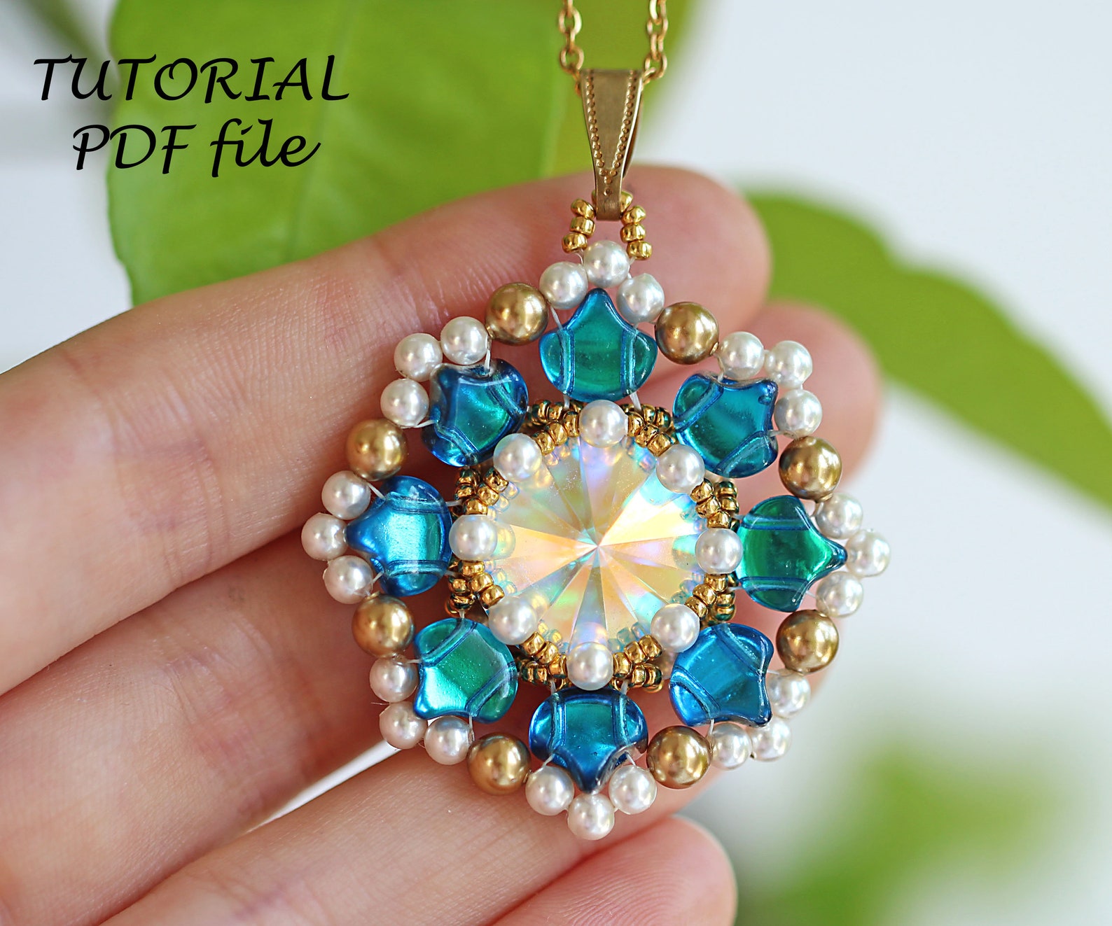 Beaded Pendant Tutorial Beading Tutorial & Pattern Pendant - Etsy