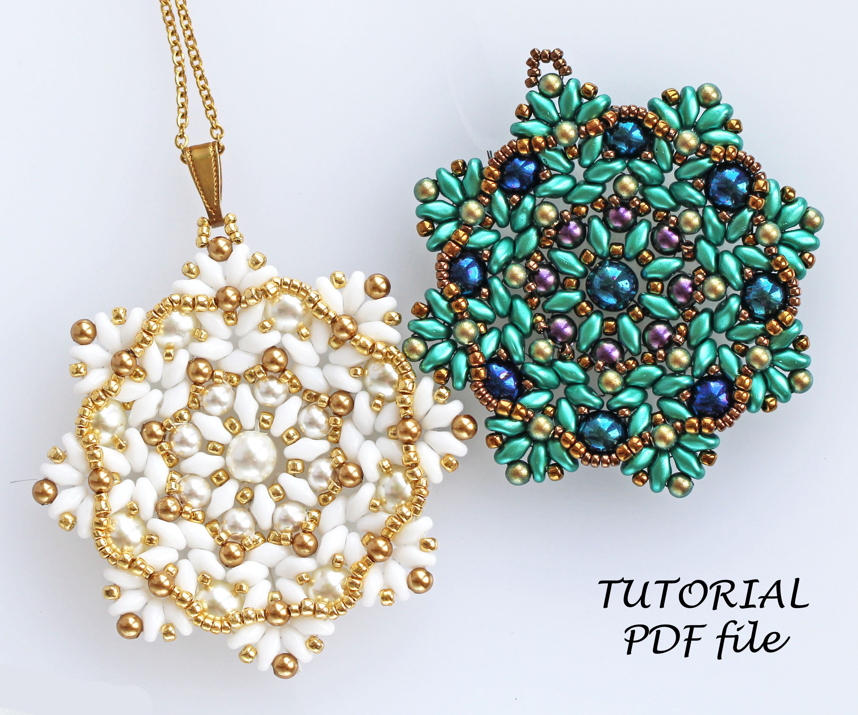 Beaded Pendant Pattern Beadwork Pattern Superduo Beading - Etsy