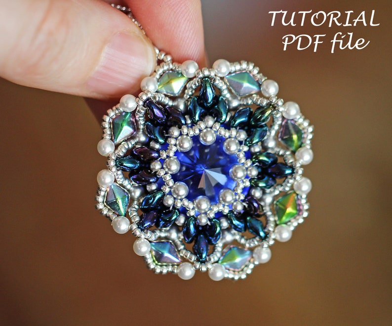 Tutorial pendant Beading tutorial Pendant pattern | Etsy