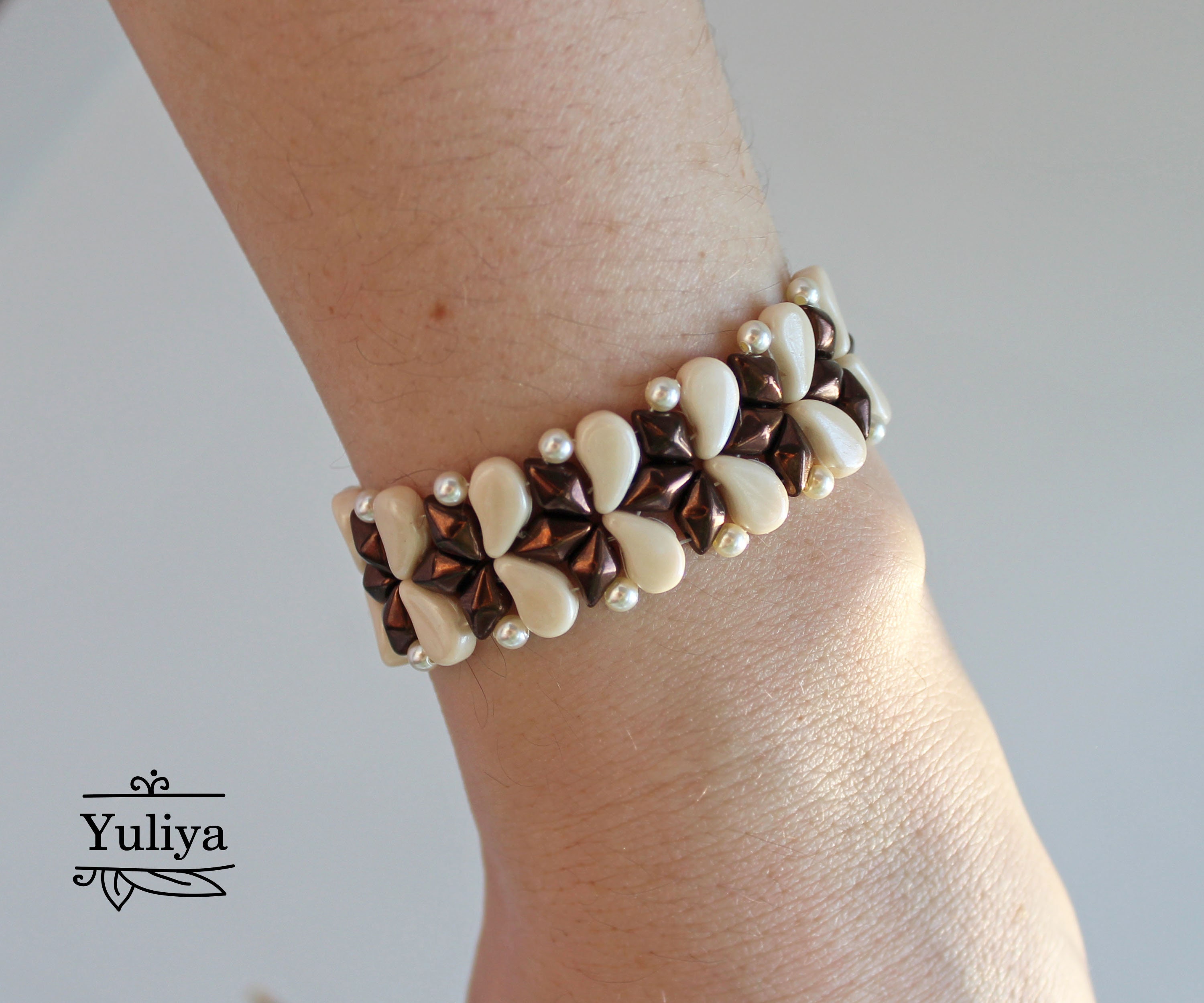 Tutorial Bead Bracelet Paisley Diamonduo Pattern Beading - Etsy