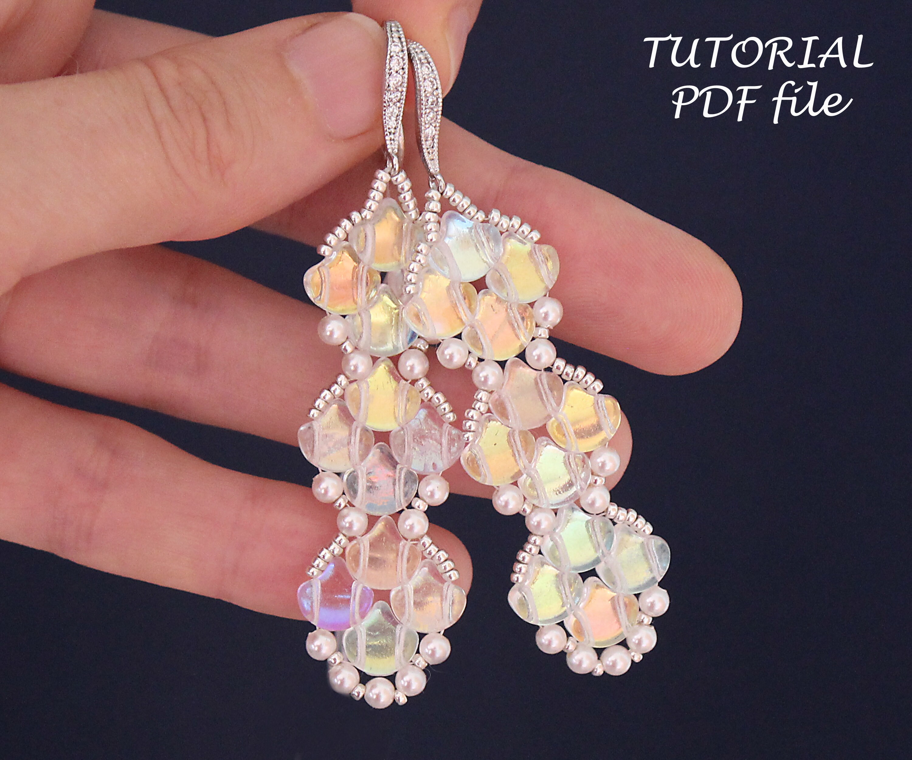 Beaded Earrings Tutorial Ginko Bead Pattern Simple Easy - Etsy UK