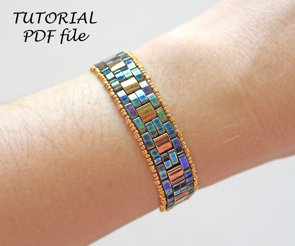 Tutorial Beaded Bracelet Tila Bead Pattern Beading Tutorial - Etsy