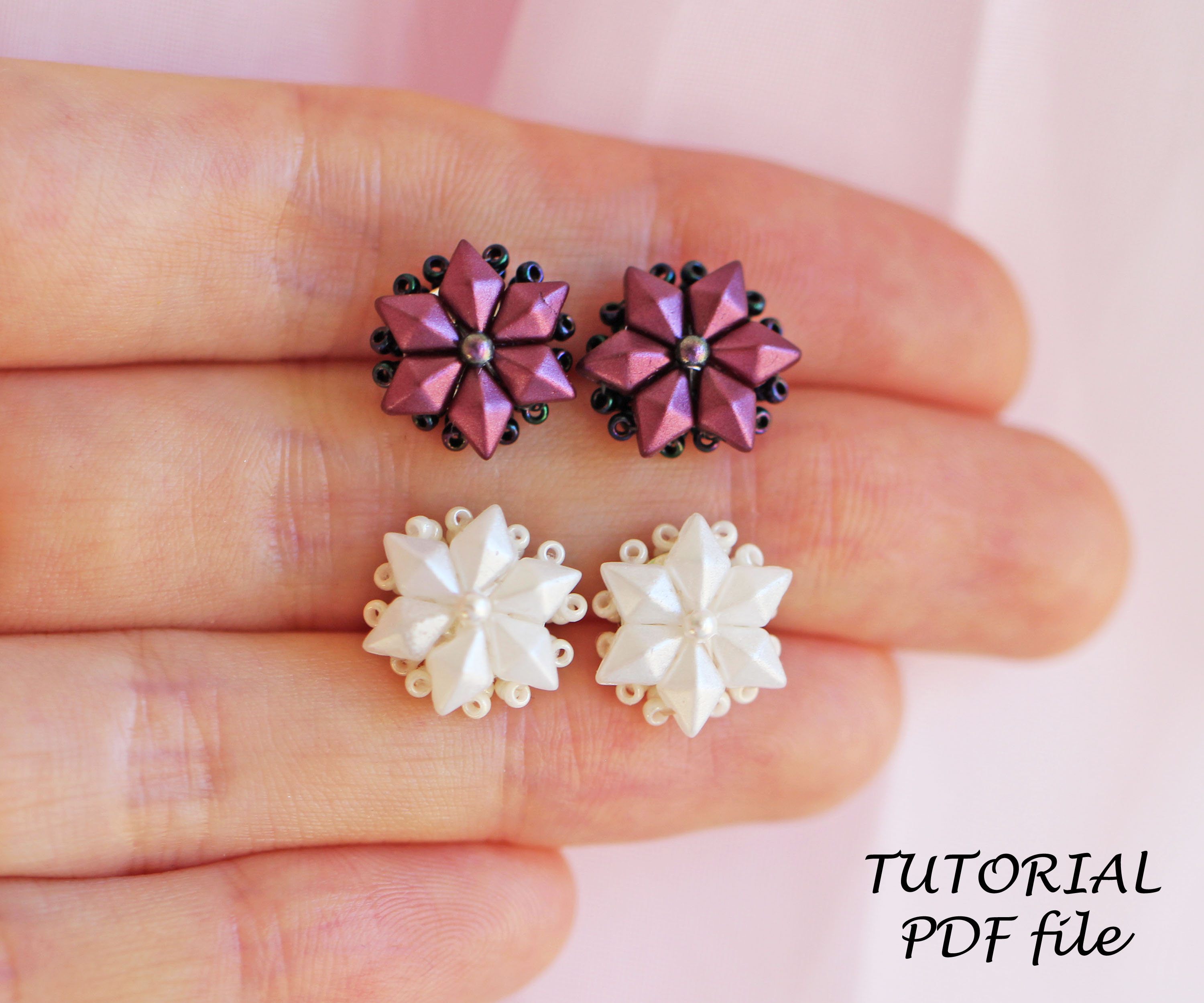 Tutorial Stud Earrings Beaded Earrings Tutorial Bead | Etsy