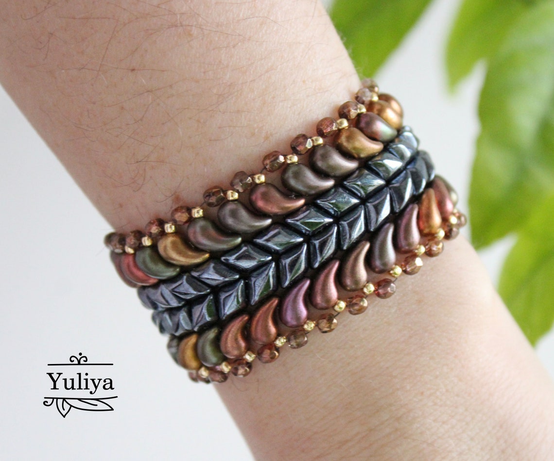 Beaded bracelet tutorial DiamonDuo GemDuo bead tutorial | Etsy