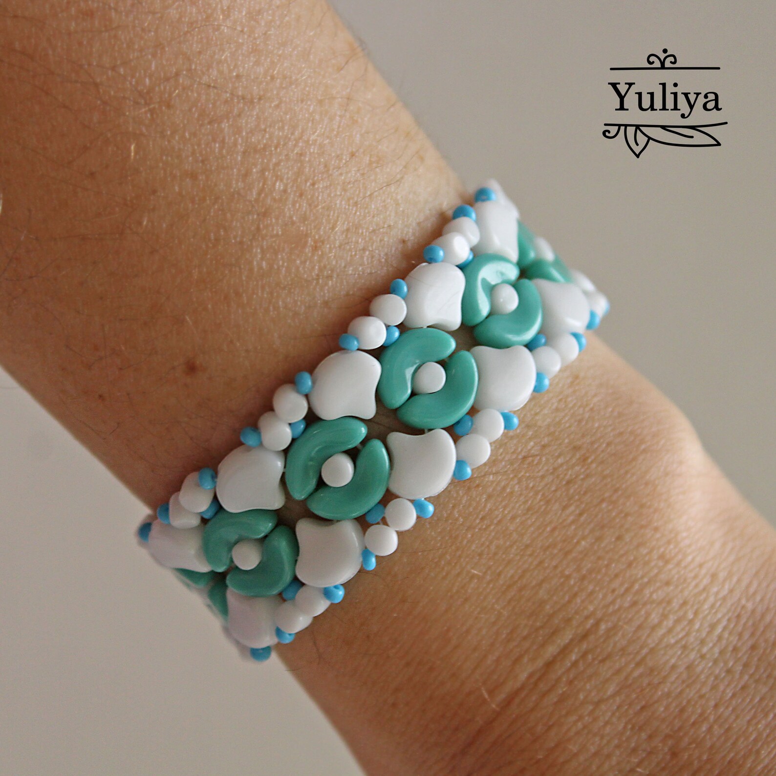 Beaded Bracelet Tutorial Pattern With Puca Beads Ginko Arcos Minos ...